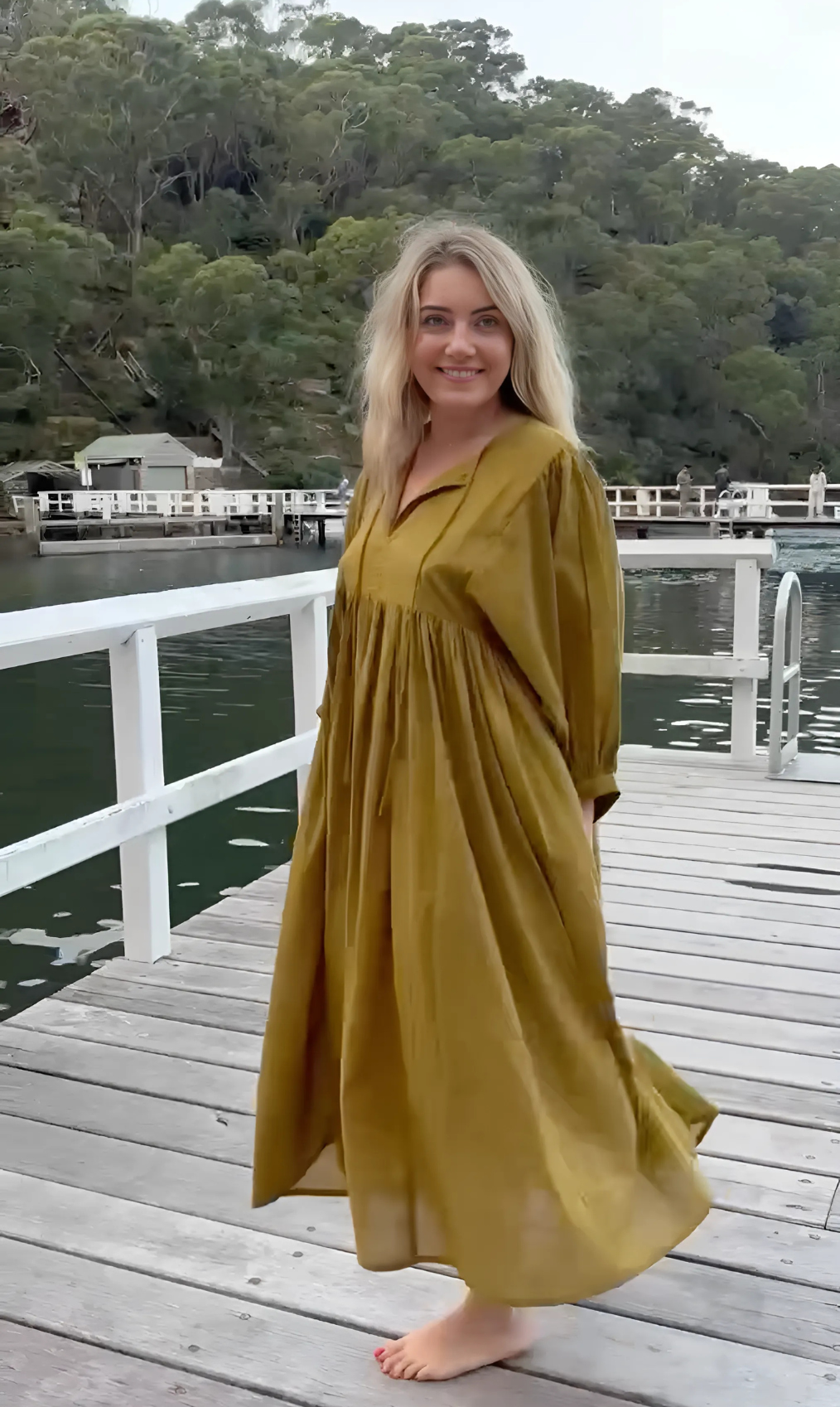 Sara Midi Dress Pine – House of Sundar