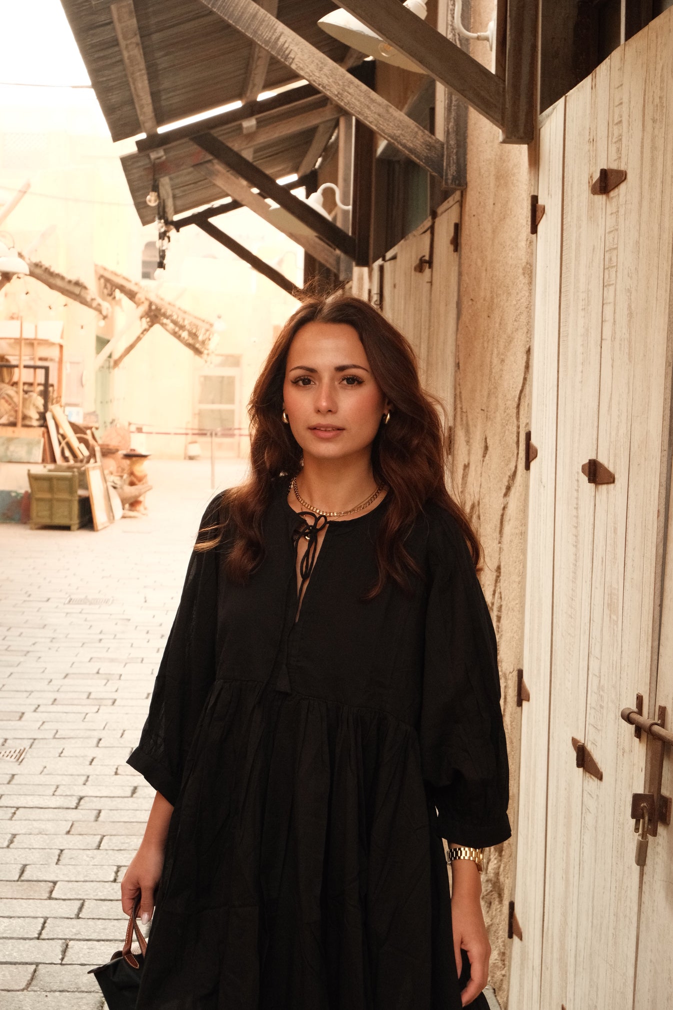 Sara Midi Dress Black Oasis – House of Sundar