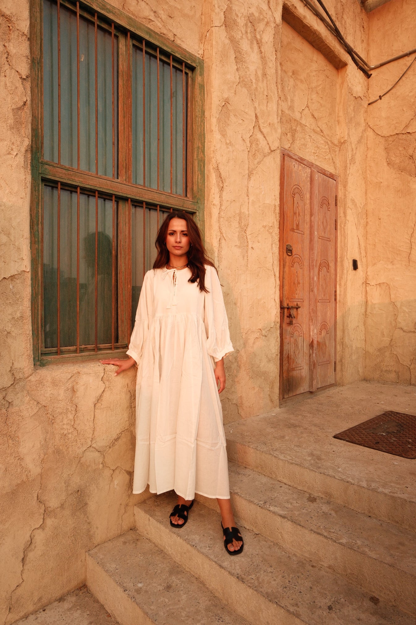 Sara Midi Dress Snow – House of Sundar