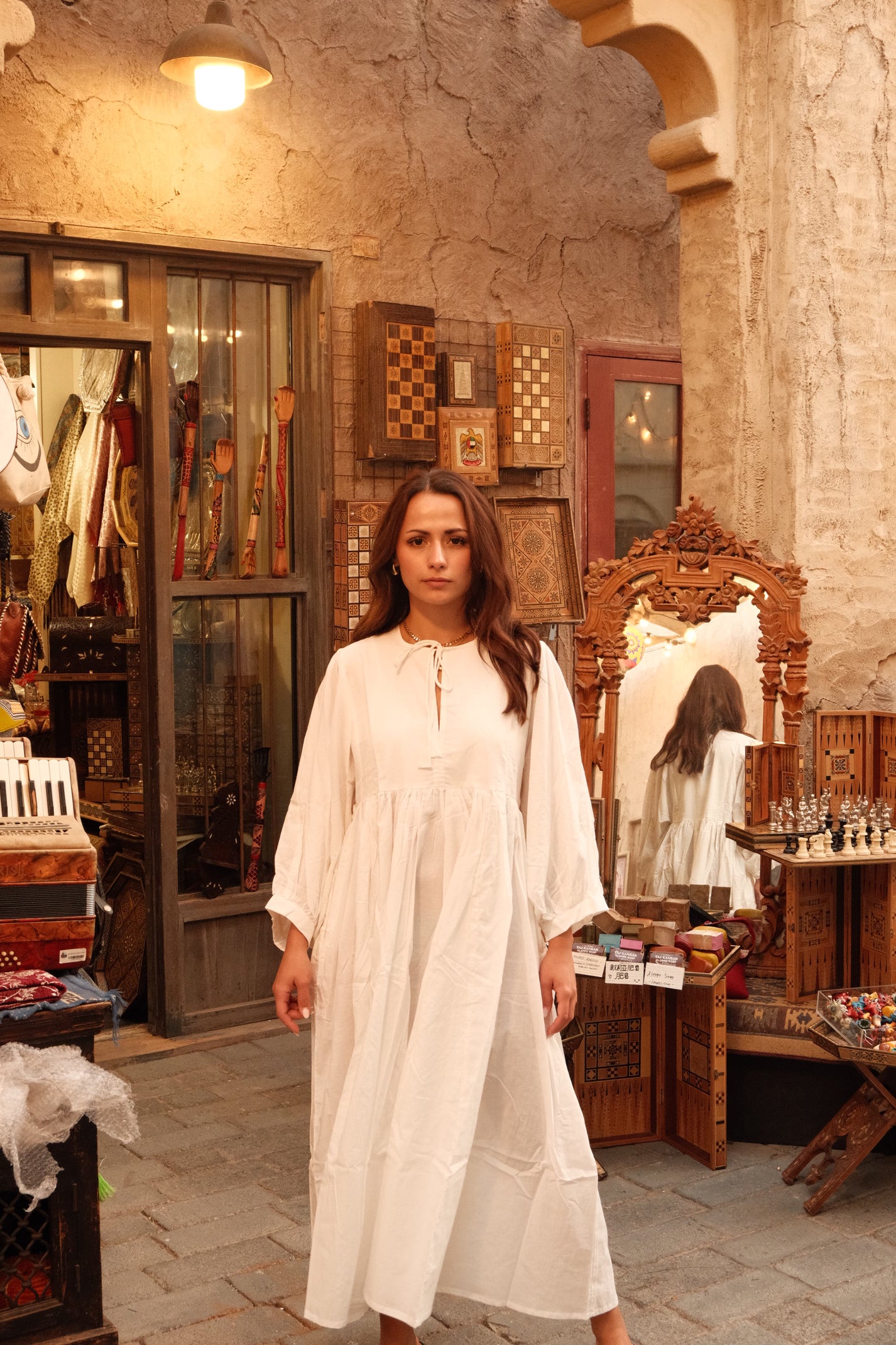 Sara Midi Dress Snow – House of Sundar