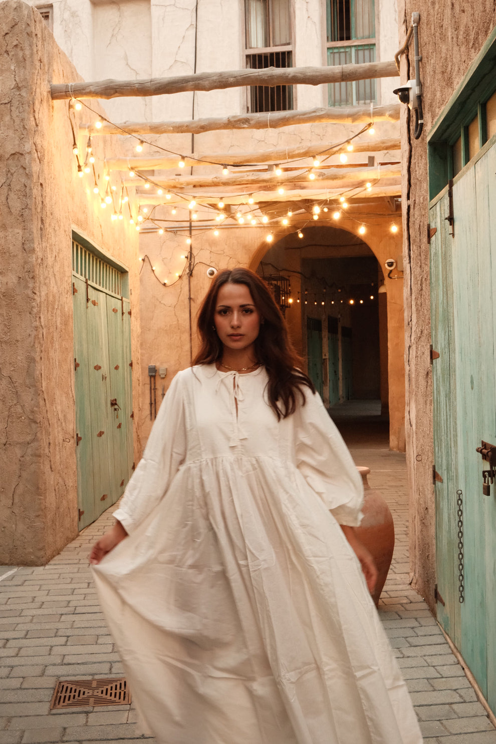 Sara Midi Dress Snow – House of Sundar